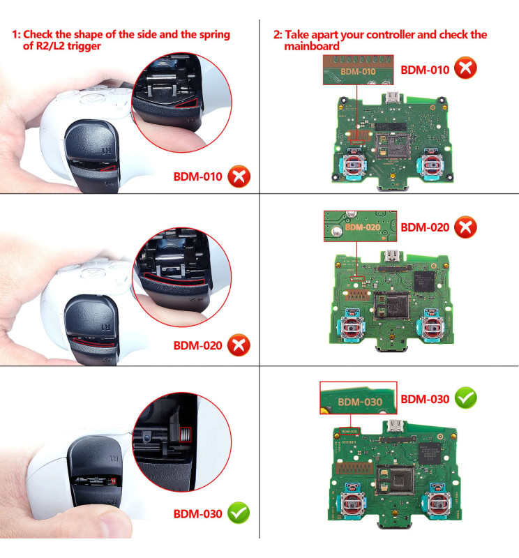 LED RGB Lights Clear Buttons DIY KIT for PlayStation 5 Controller BDM ...