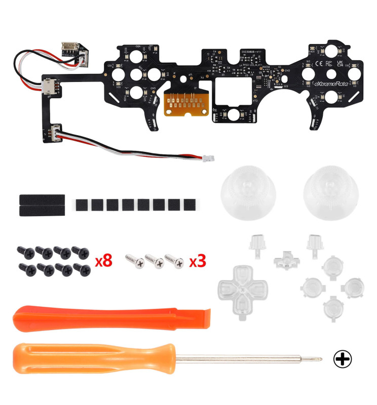 LED RGB Lights Clear Buttons DIY KIT for PlayStation 5 Controller BDM ...