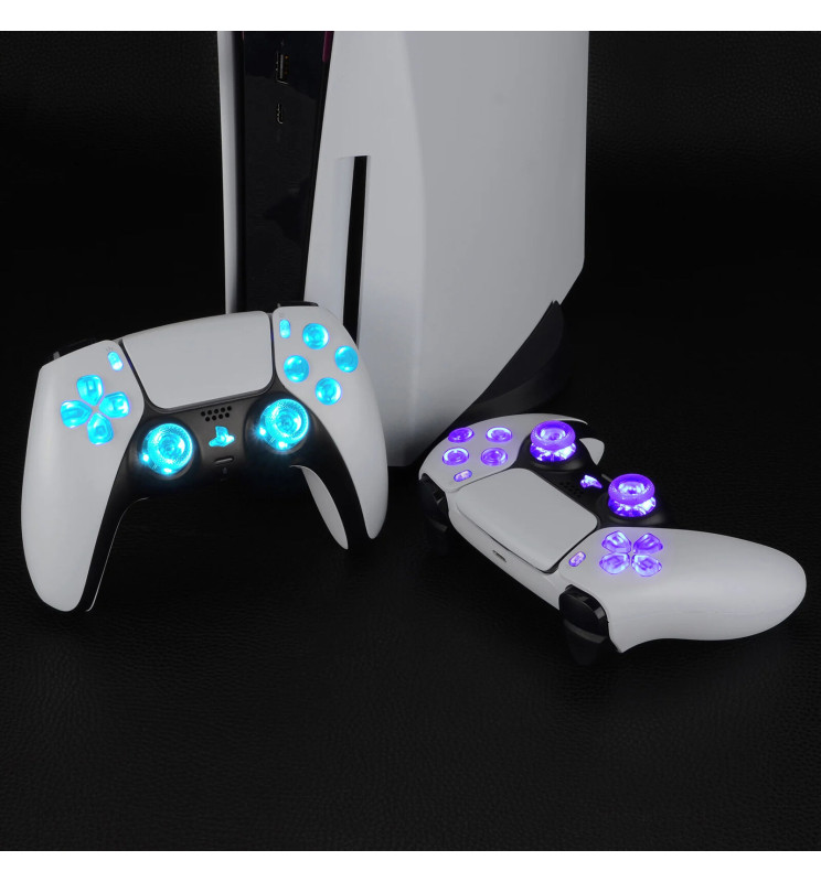 LED RGB Lights Clear Buttons DIY KIT for PlayStation 5 Controller BDM ...