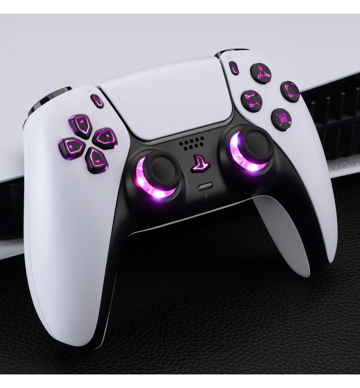 LED RGB Lights Black Button DIY KIT for PlayStation 5 Controller BDM-30 ...