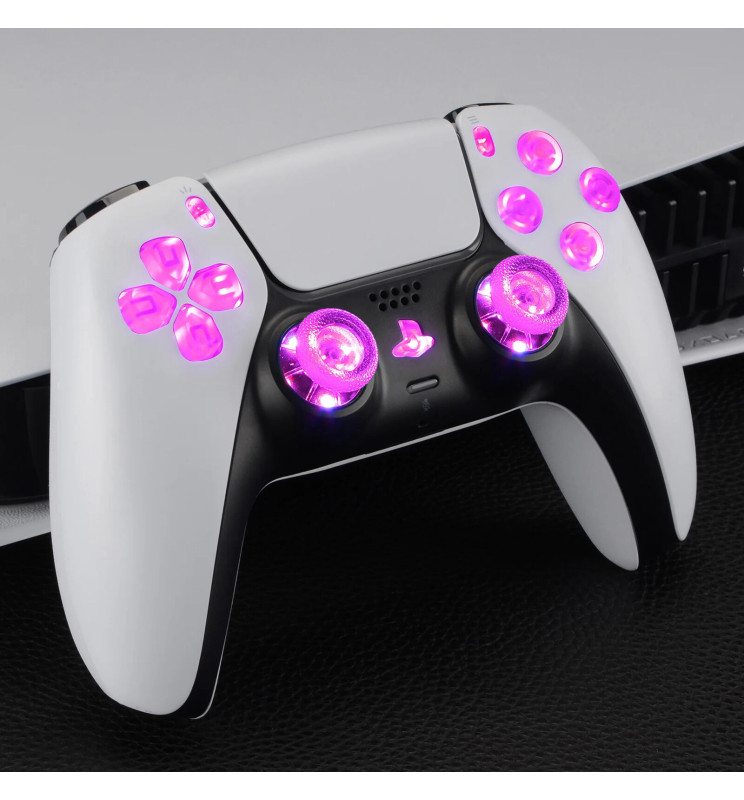LED RGB Lights Clear Buttons DIY KIT for PlayStation 5 Controller BDM ...