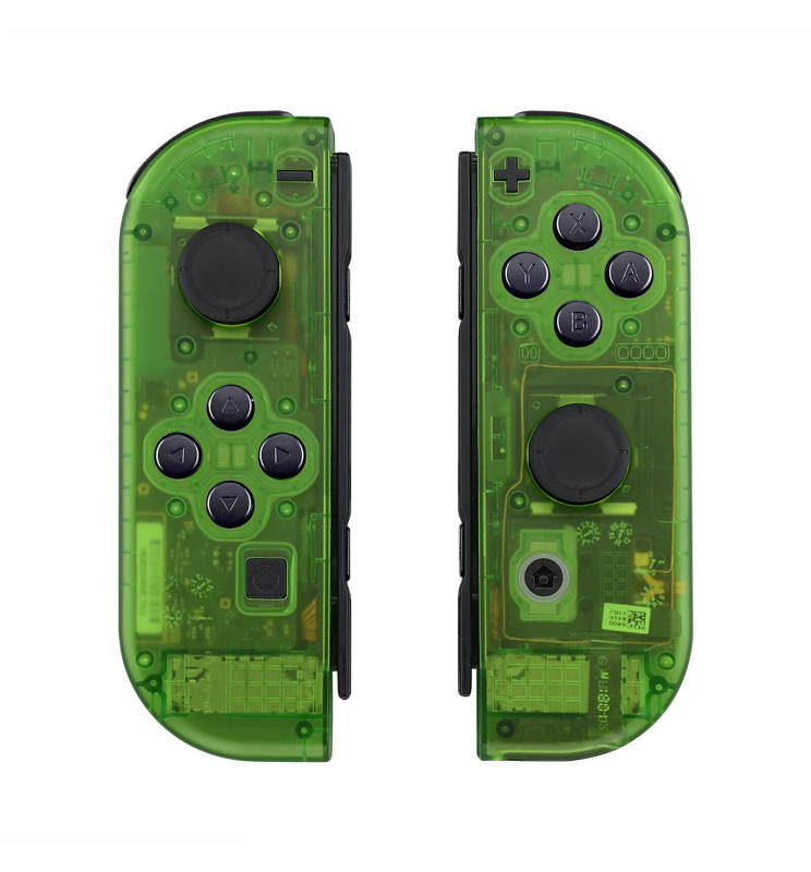 Clear Green Matte Finish Front + Back Shells for Nintendo Switch Joycon ...