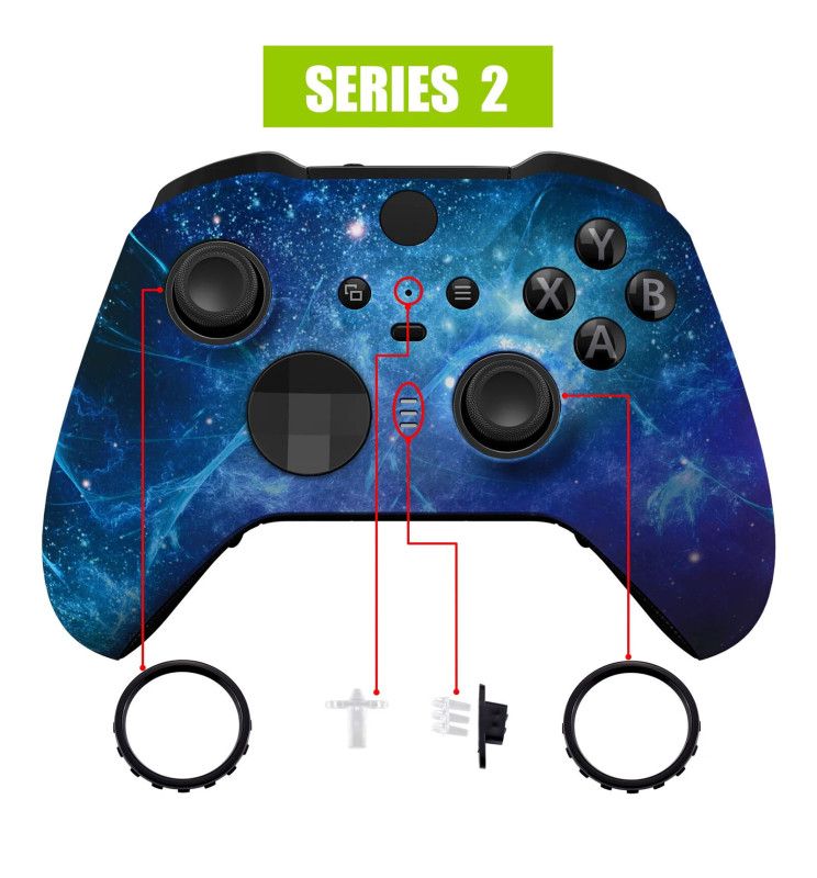 Soft Touch Blue Nebula Front Shell compatible for Xbox Elite Series 2 ...