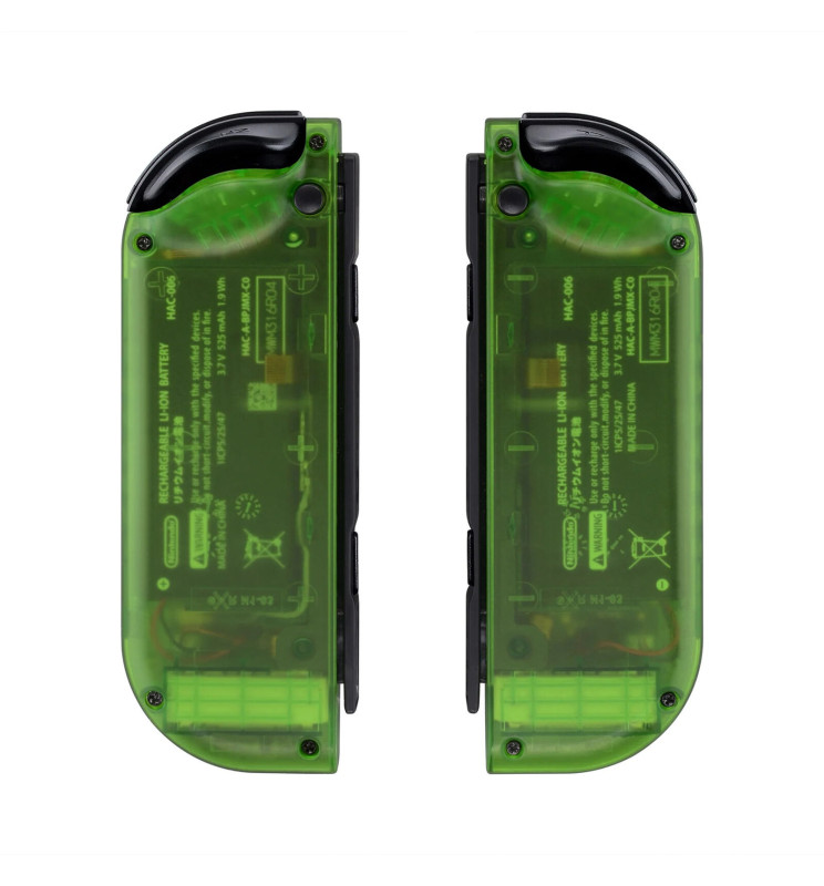 Clear Green Matte Finish Front + Back Shells for Nintendo Switch Joycon ...