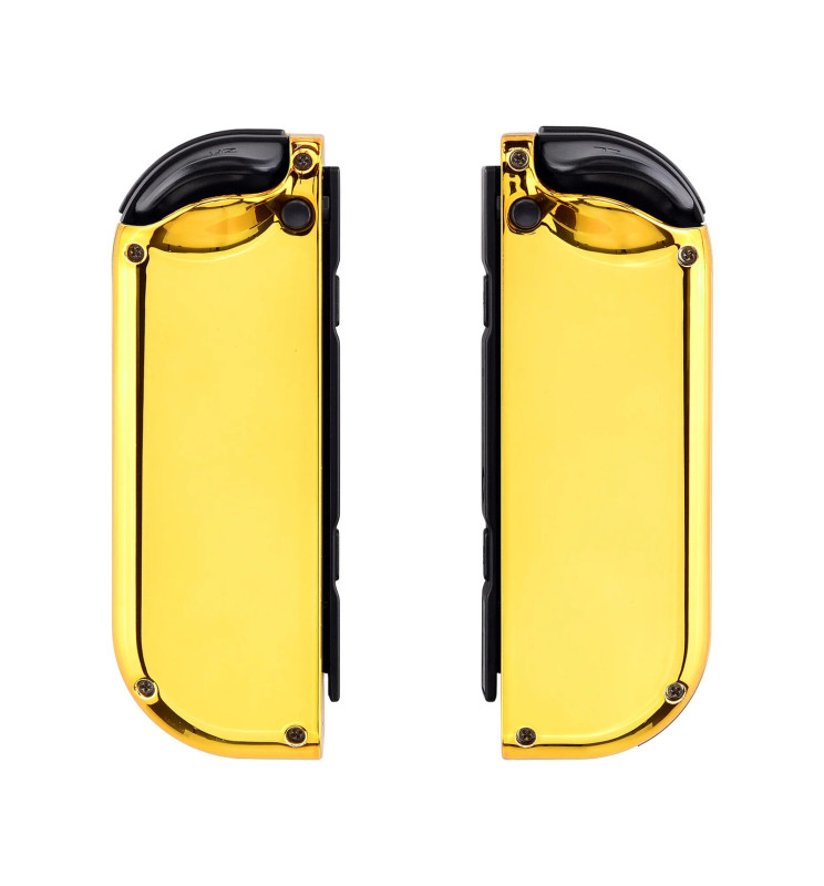 Glossy Shine Gold Chrome Front + Back Shells for Nintendo Switch Joycon ...