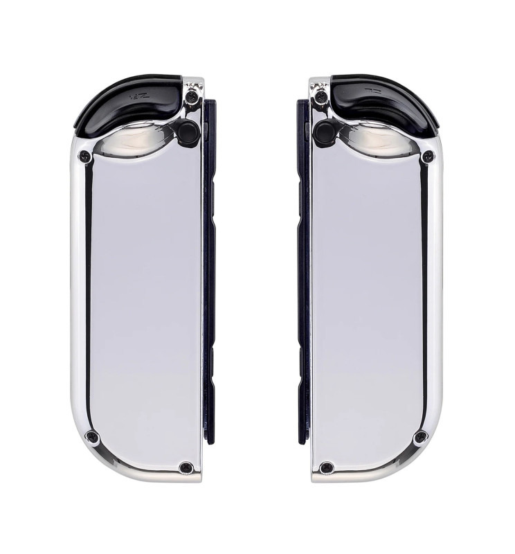 Glossy Shine Silver Chrome Front + Back Shells for Nintendo Switch ...
