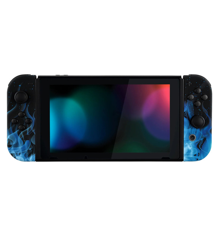 Soft Touch Blue Flames Front + Back Shells for Nintendo Switch Joycon ...