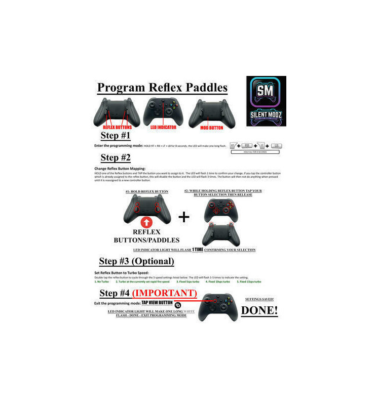 Carbon Fiber Modded Reflex Buttons Rapid Fire Mod Controller for Xbox ...